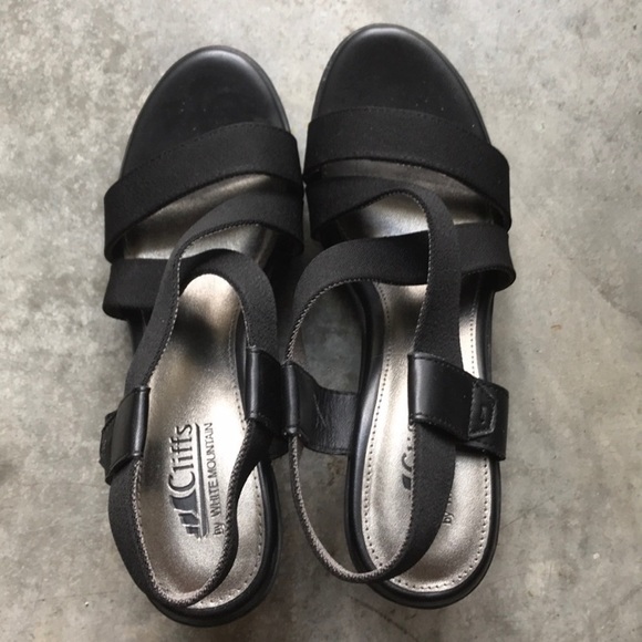 White Mountain | Shoes | Cliffs Black Wedge Sandals | Poshmark
